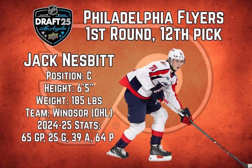 Flyers Trade Up to 12th, Select C Jack Nesbitt - Sports Talk Philly
